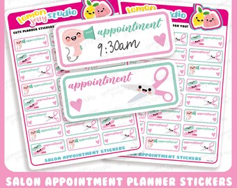 42 Cute Haircut/appointment/salon/blowdry/reminder Planner Stickers - Etsy