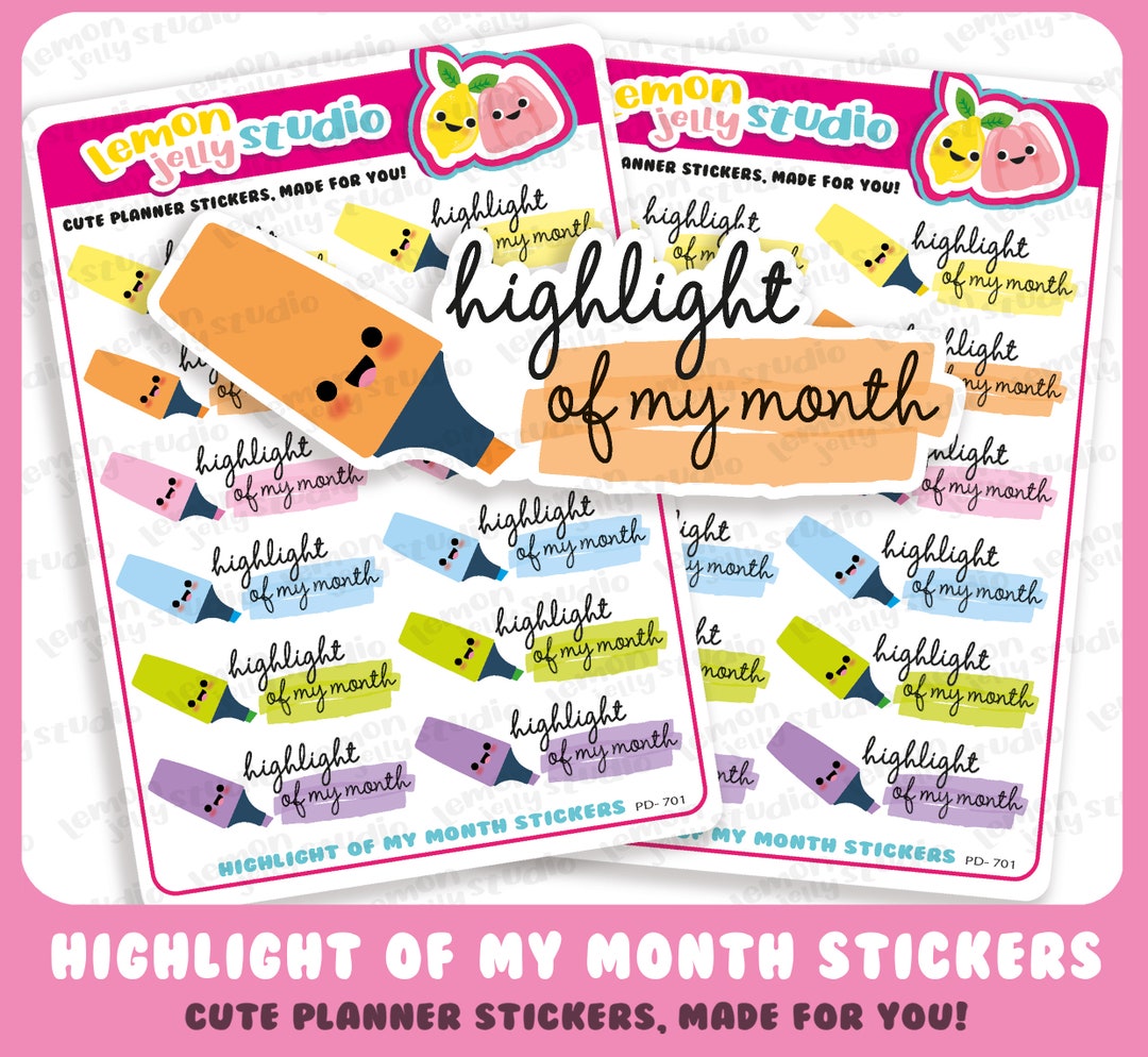 12 Cute Highlight of My Month Planner Stickers - Etsy