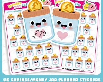 30 Cute Savings Jar/money Planner Stickers - Etsy