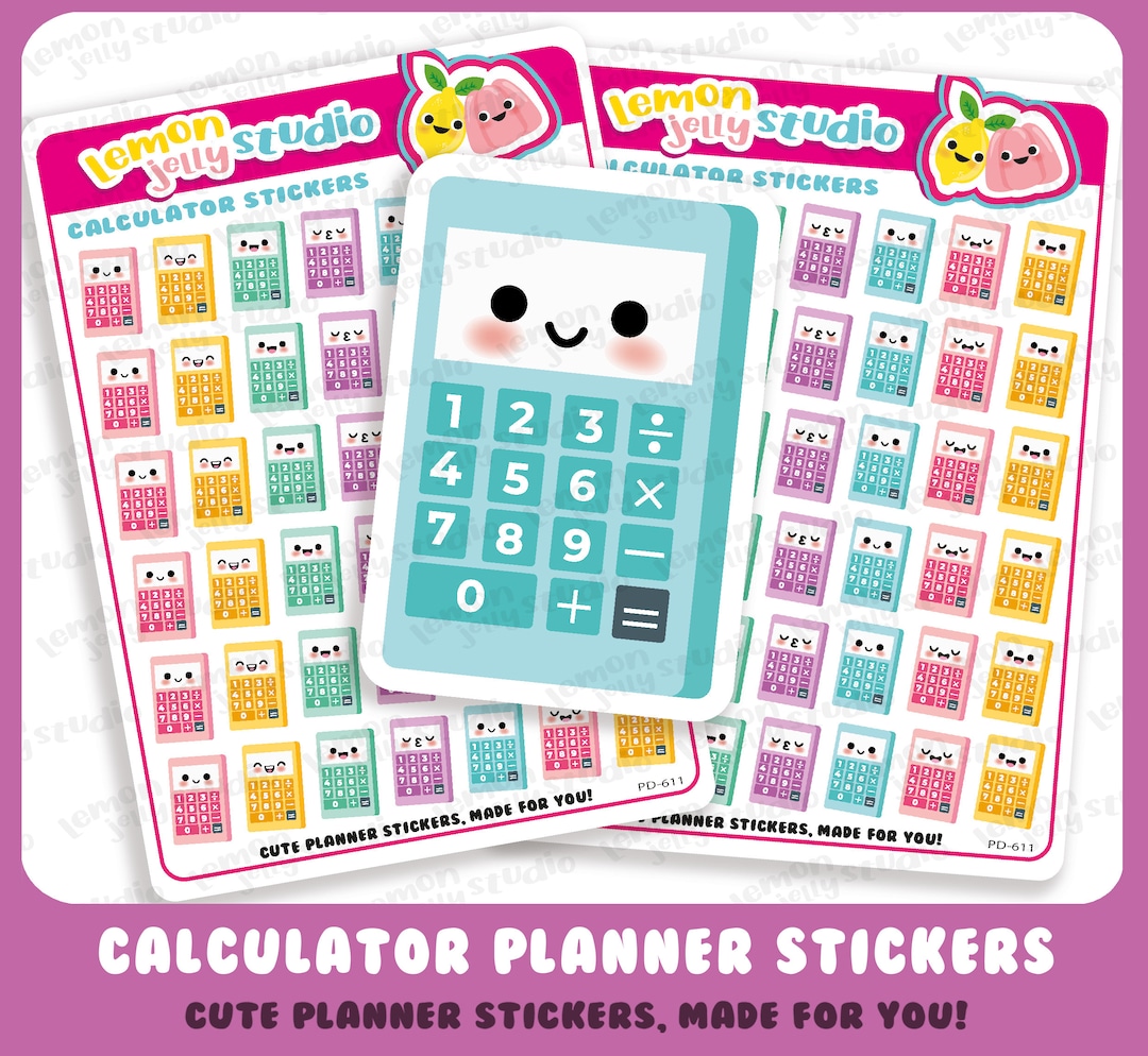 42 Cute Calculator Planner Stickers - Etsy