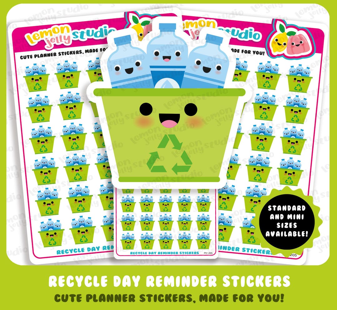 30 Cute Recycle Day/recycling Box/trash/garbage/rubbish Planner ...