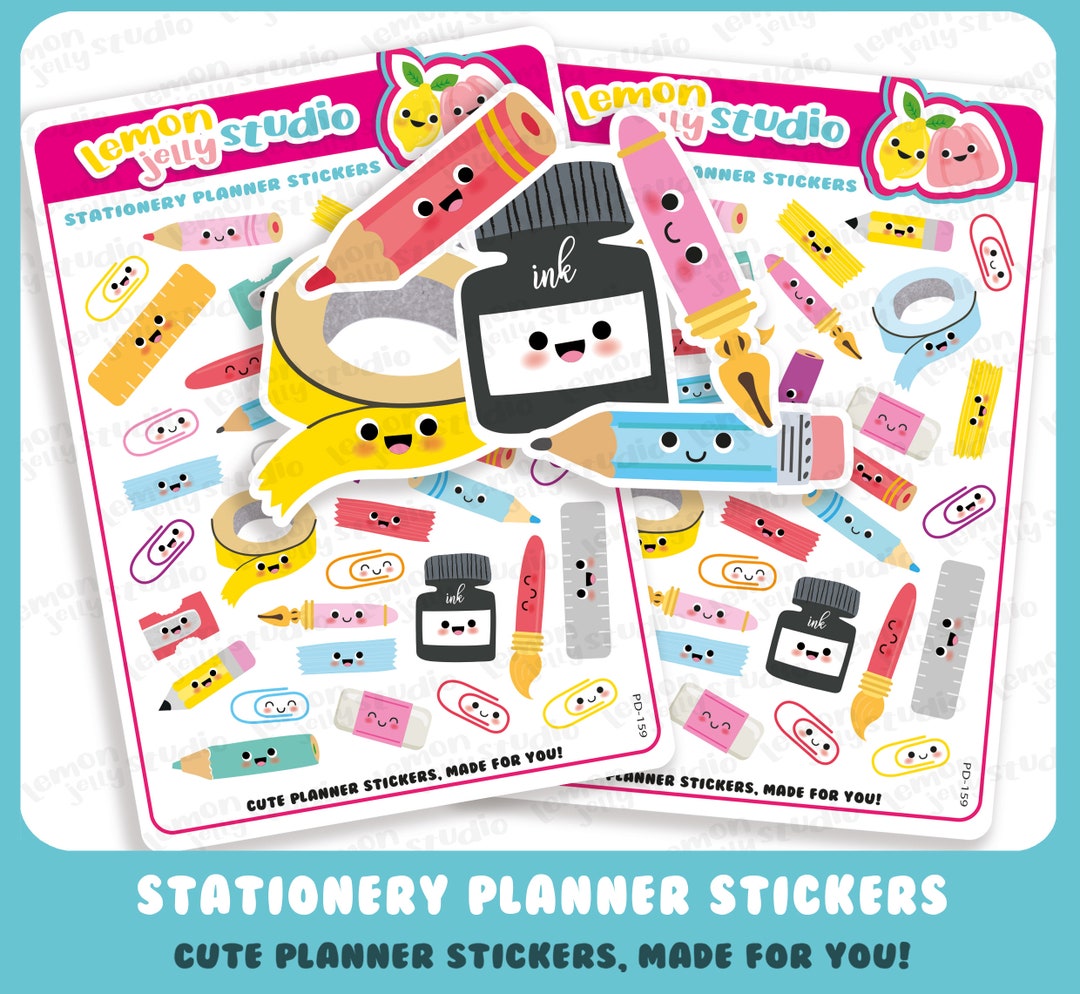 36 Cute Stationery/pens/pencils Planner Stickers - Etsy