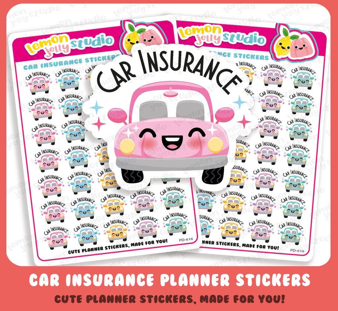 35 Cute Car Insurance/pay Bill/reminder Planner Stickers - Etsy UK