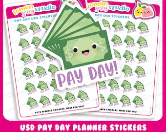 24 Cute Pay Day/payday USD Planner Stickers - Etsy
