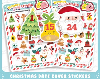 24 Cute Christmas Icons Countdown/festive/holidays Planner Stickers - Etsy