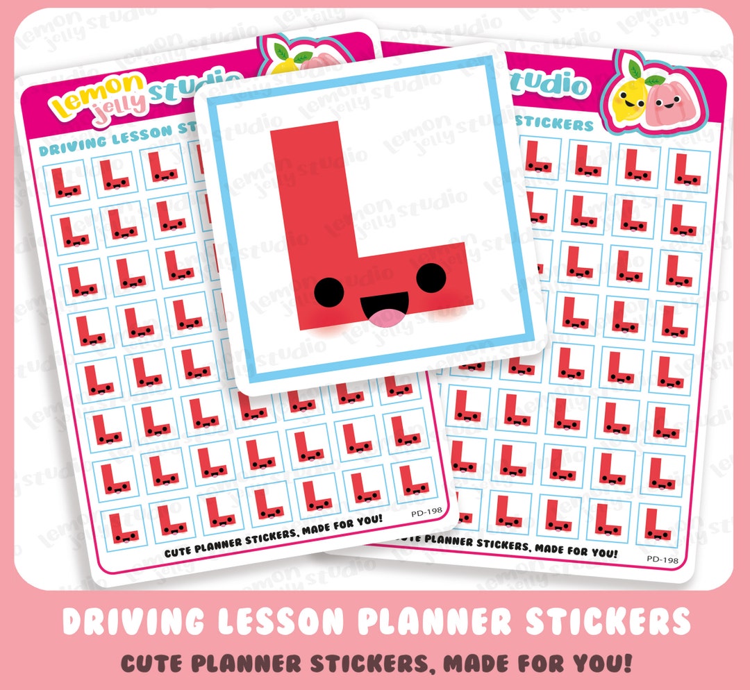 56 Cute Driving Lesson/learner Plates/l-plates Planner - Etsy