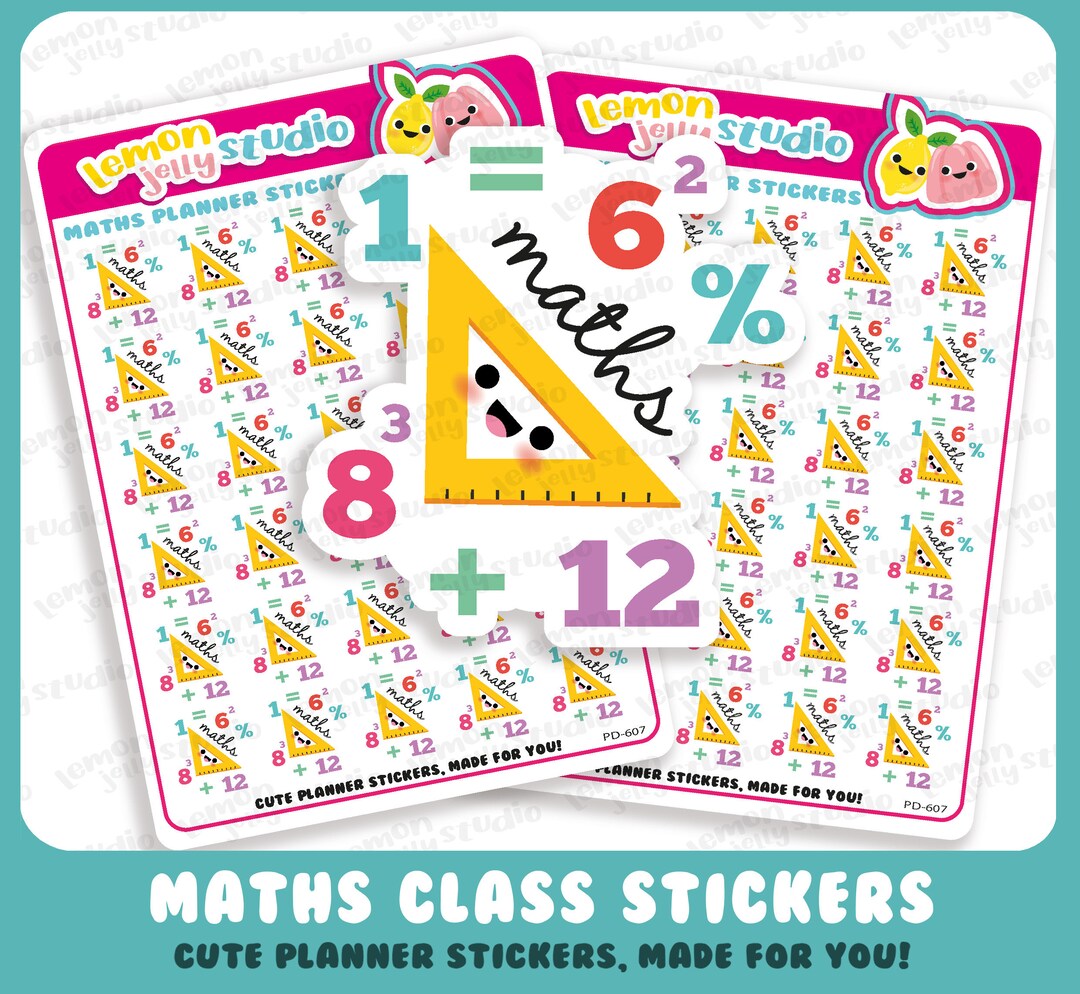 30 Cute Maths Class/subject/school Planner Stickers - Etsy