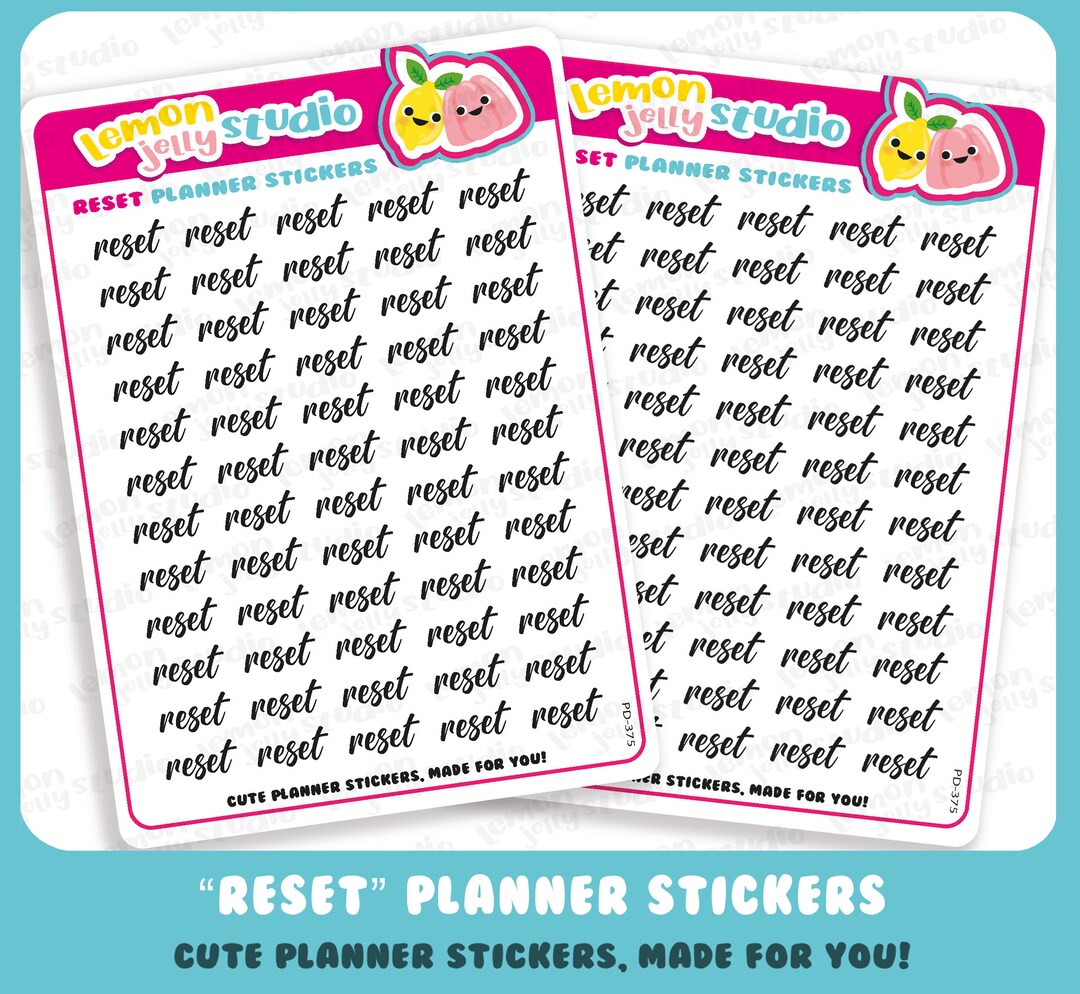 60 "reset" Words Diary/calendar/planner Stickers - Etsy