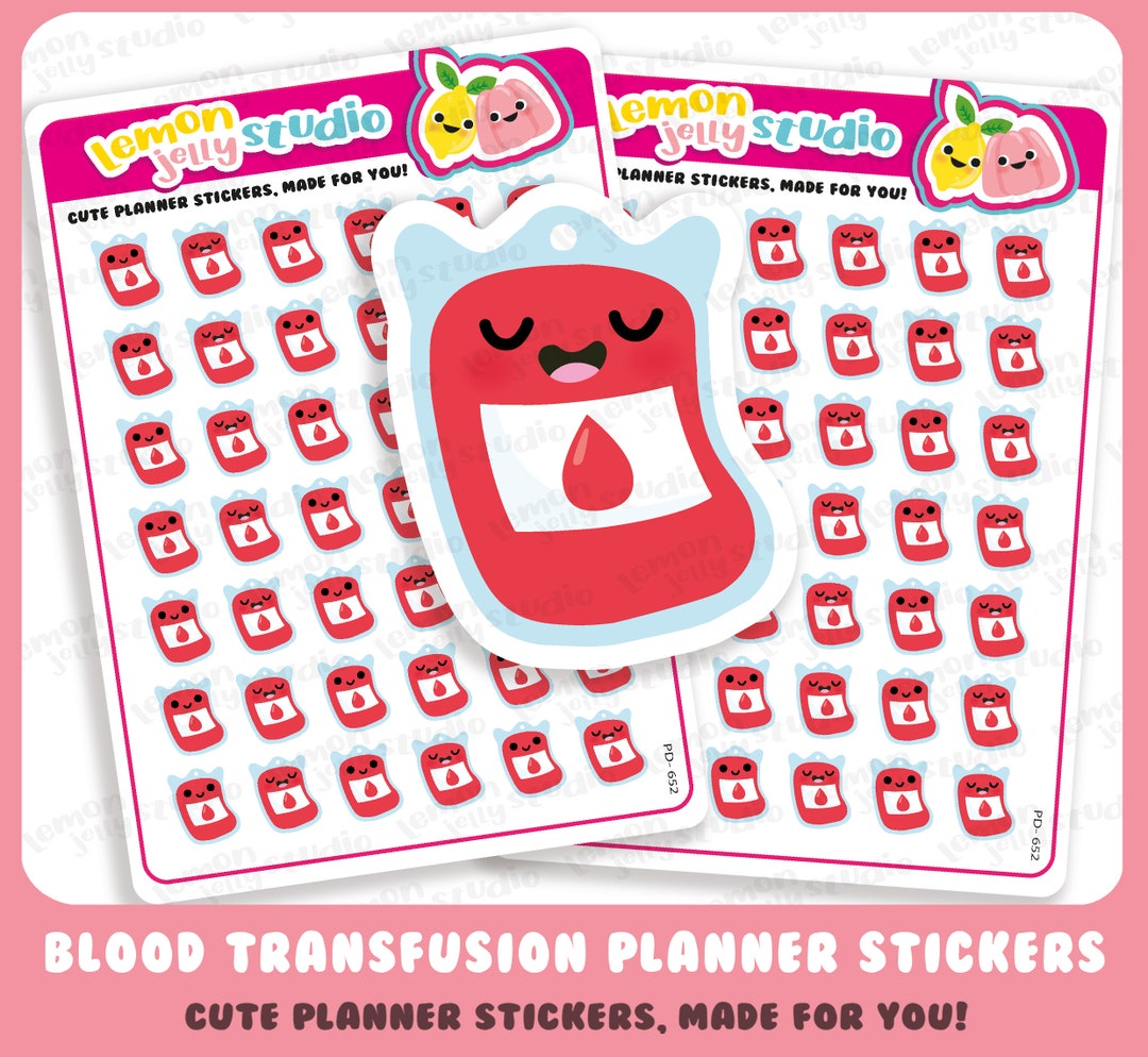42 Cute Blood Transfusion Reminder Planner Stickers - Etsy