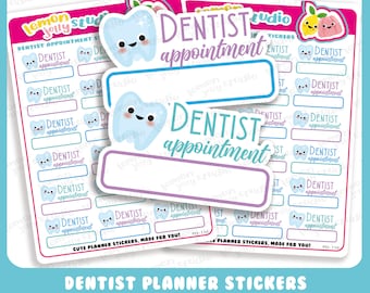 Happy Tooth Dentist Reminder Label Stickers Erin Condren Life Planner ...