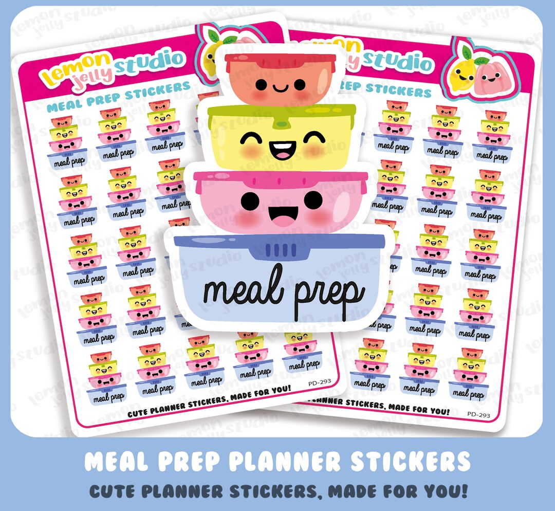 25 Cute Meal Prep/meal Planning/healthy Eating Planner Stickers - Etsy