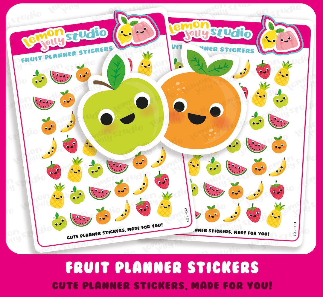 42 Cute Fruit Planner Stickers - Etsy