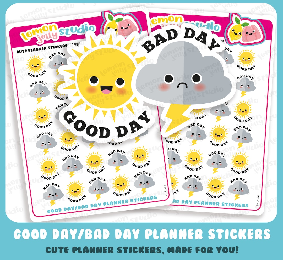30 Cute Good Day/bad Day Planner Stickers - Etsy