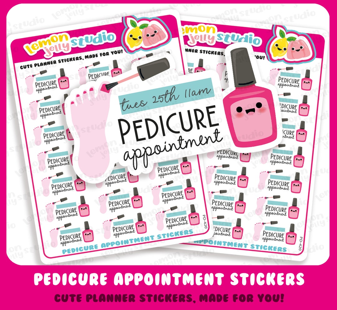 21 Cute Pedicure Appointment/nails Reminder Planner Stickers - Etsy