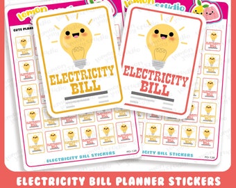 18 Cute Electricity Bill/pay Bill Reminder Planner Stickers - Etsy