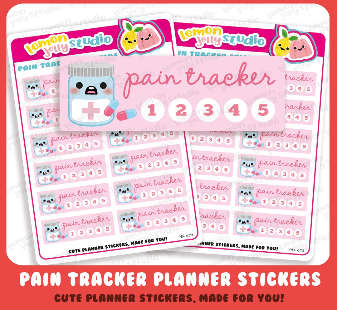 12 Cute Pain Tracker Sick/unwell/health Planner Stickers - Etsy