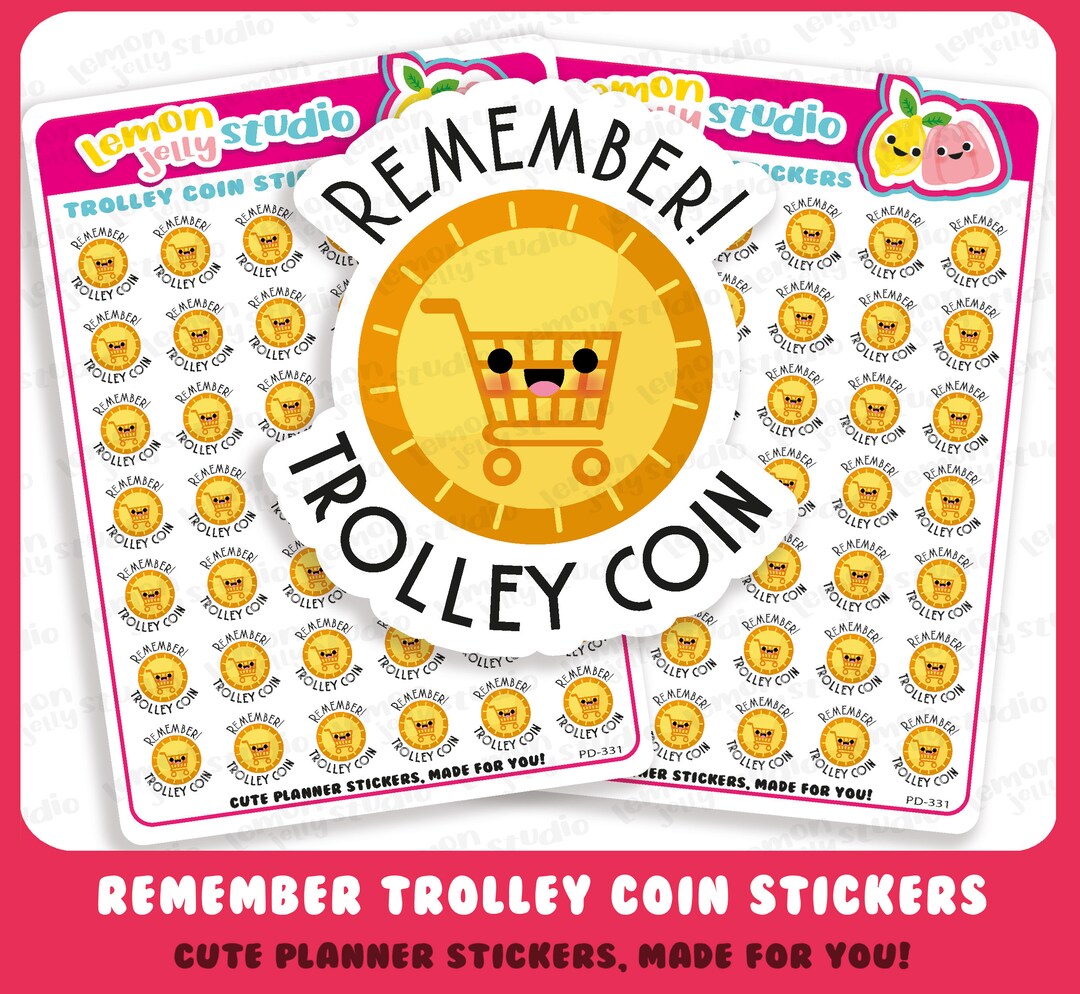 42 Cute Remember Trolley Coin/groceries/food Shop Planner Stickers - Etsy