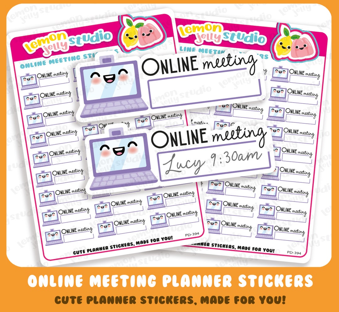 27 Cute Online Meeting Reminder Planner Stickers - Etsy