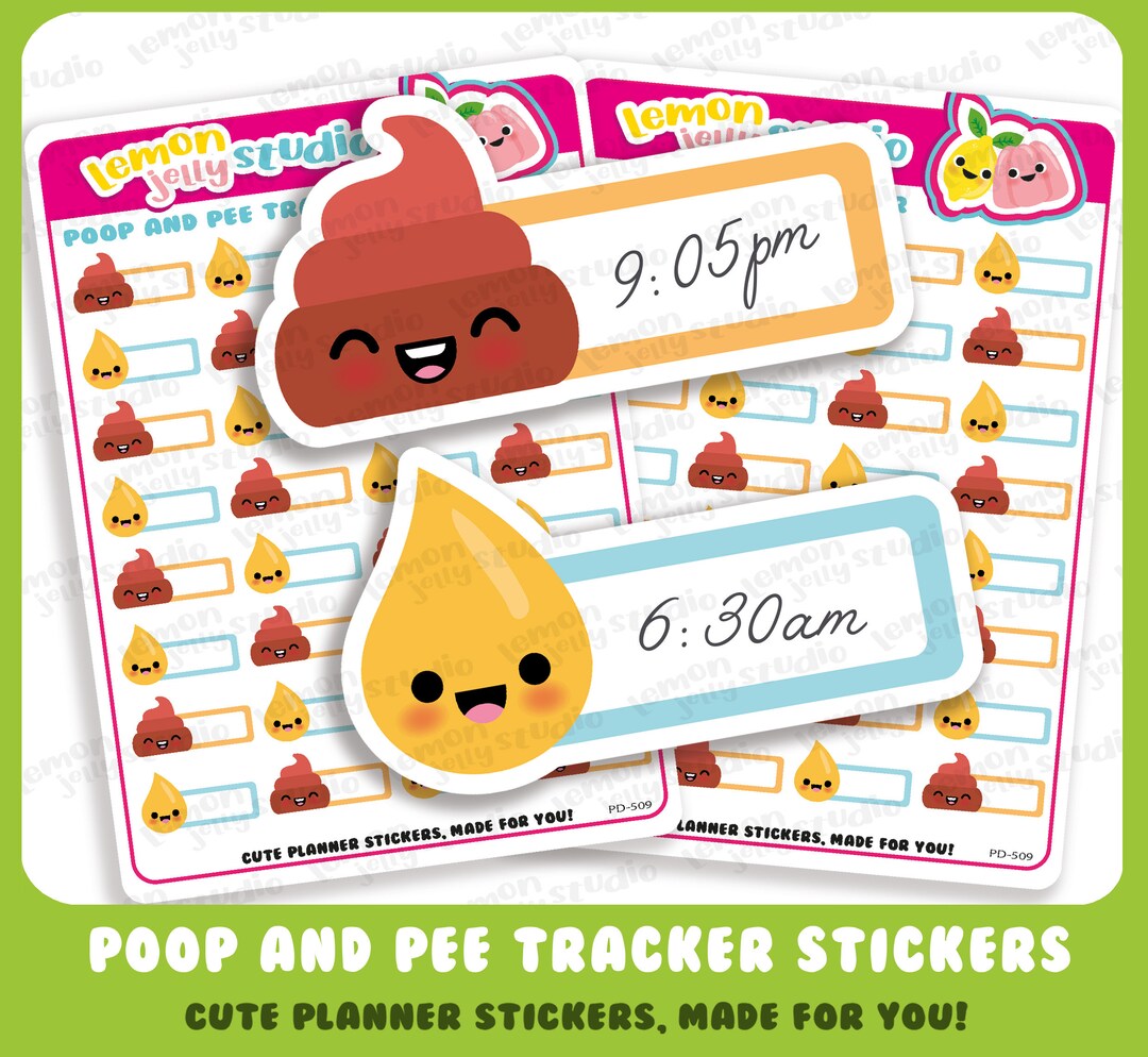 32 Cute Poop and Pee Tracker/potty Training Stickers - Etsy