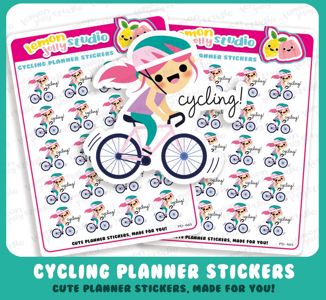20 Cute Cycling Fitness/workout/exercise Planner Stickers - Etsy