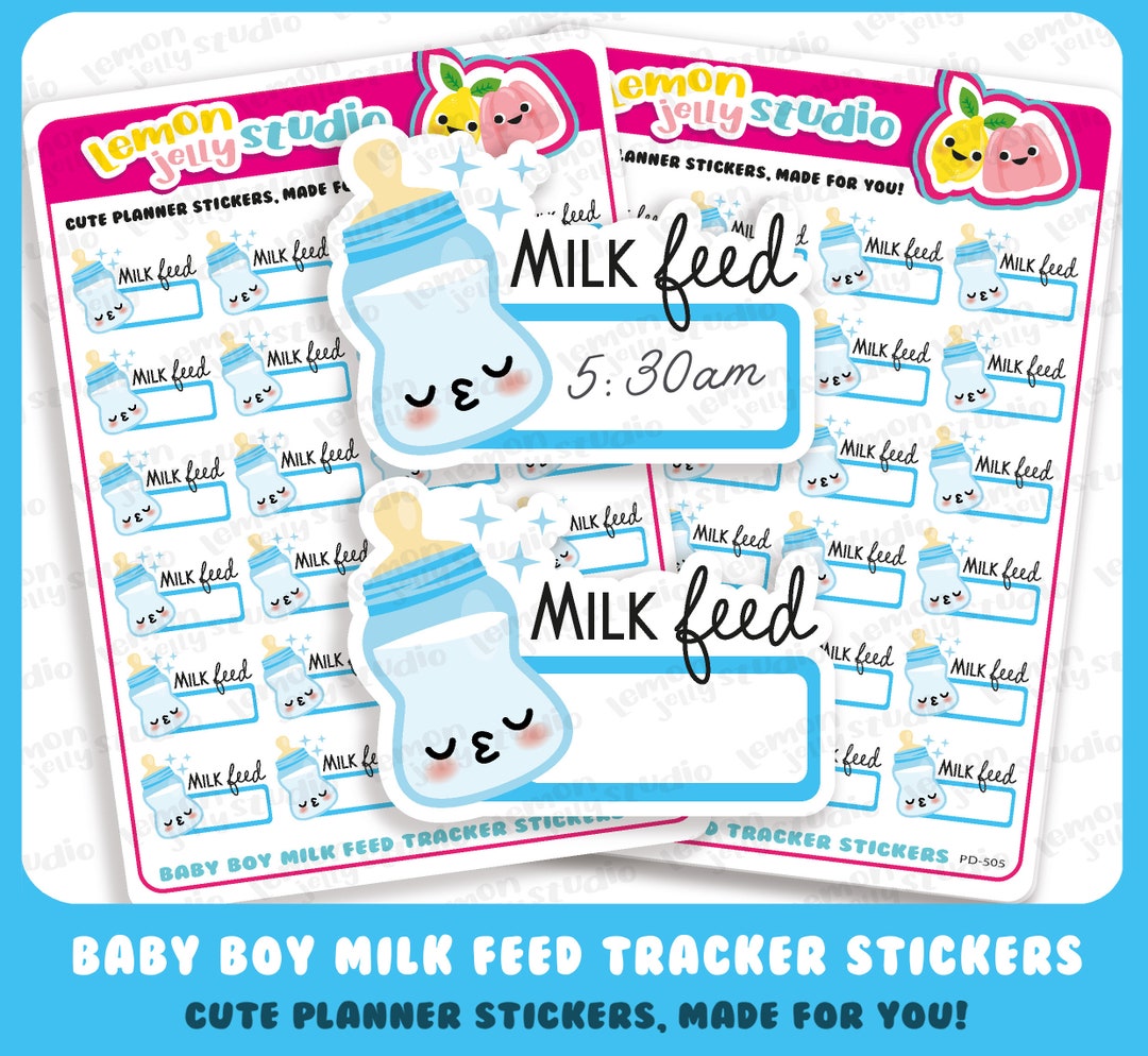 24 Cute Baby Boy Milk Feed Tracker Stickers - Etsy