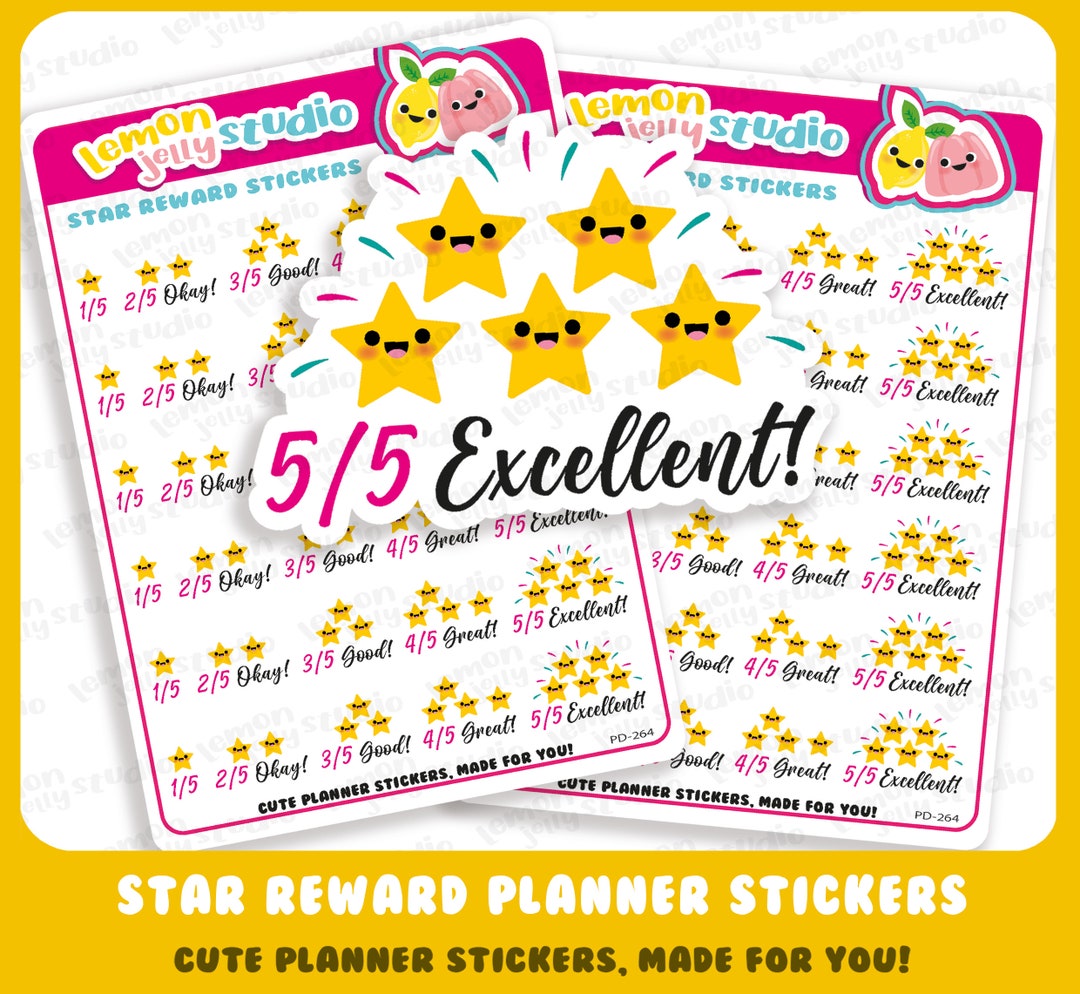 30 Cute Star Reward/marking/grading Planner Stickers - Etsy