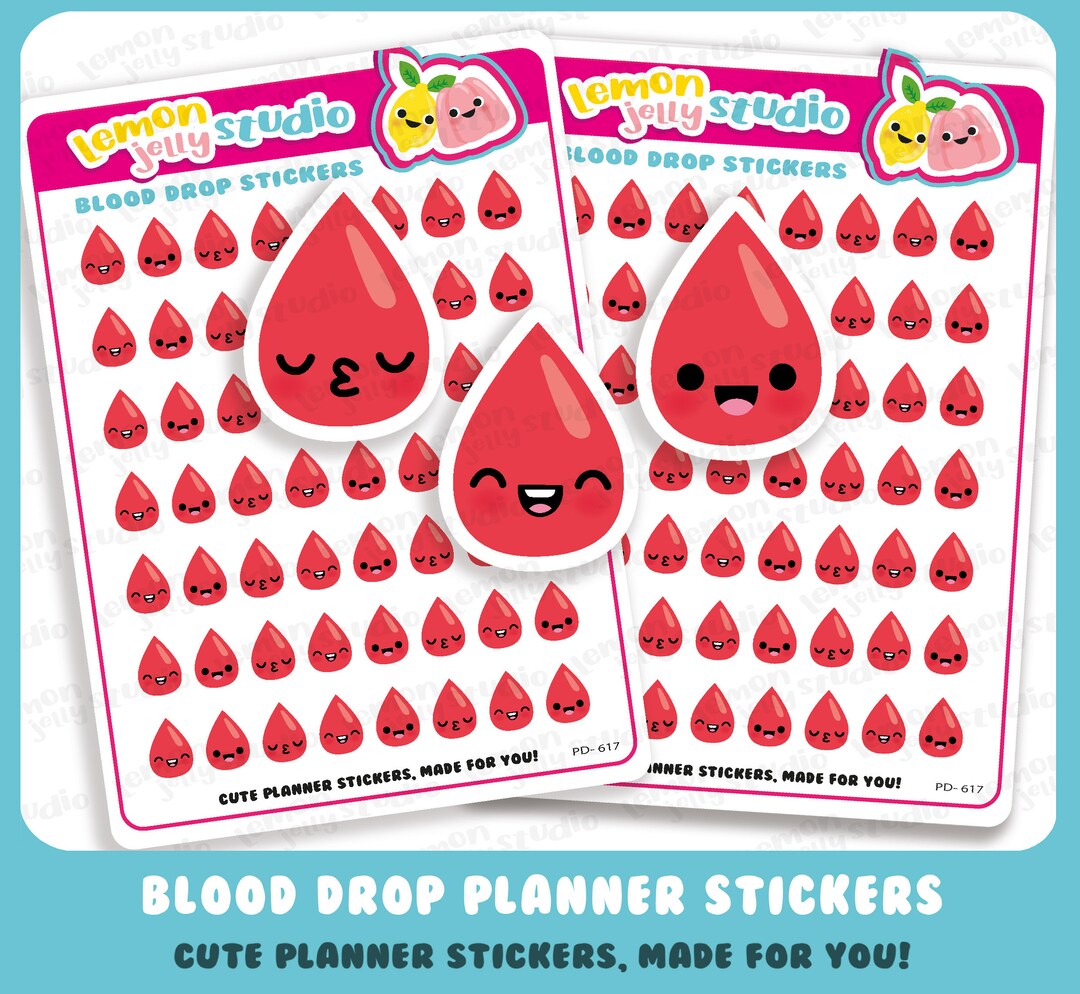 56 Cute Blood Drop/blood Test Planner Stickers - Etsy
