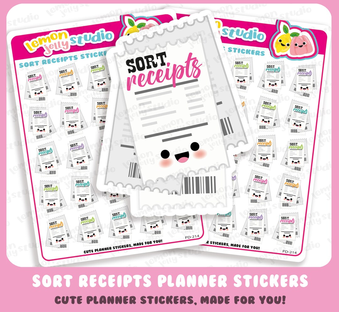 25 Cute Sort Receipts/book Keeping Planner Stickers - Etsy