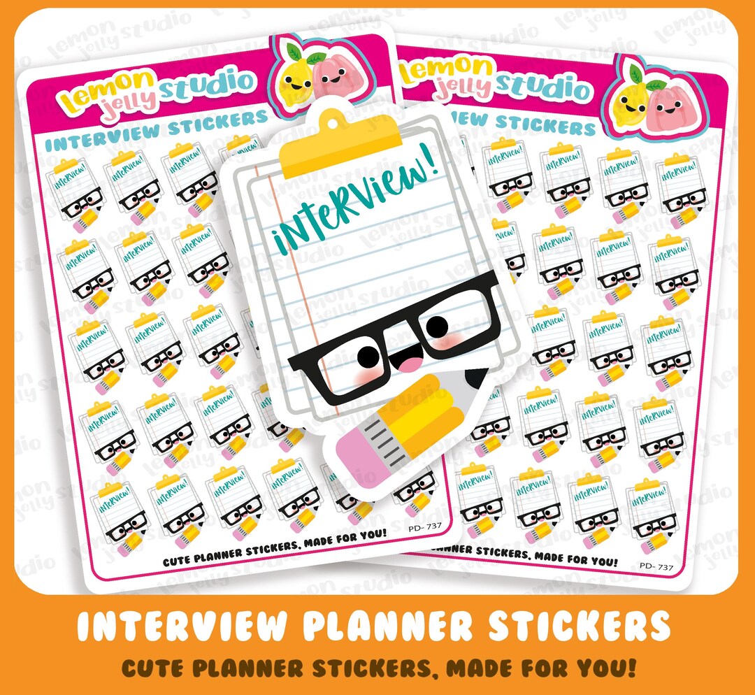 30 Cute Interview Reminder Planner Stickers - Etsy