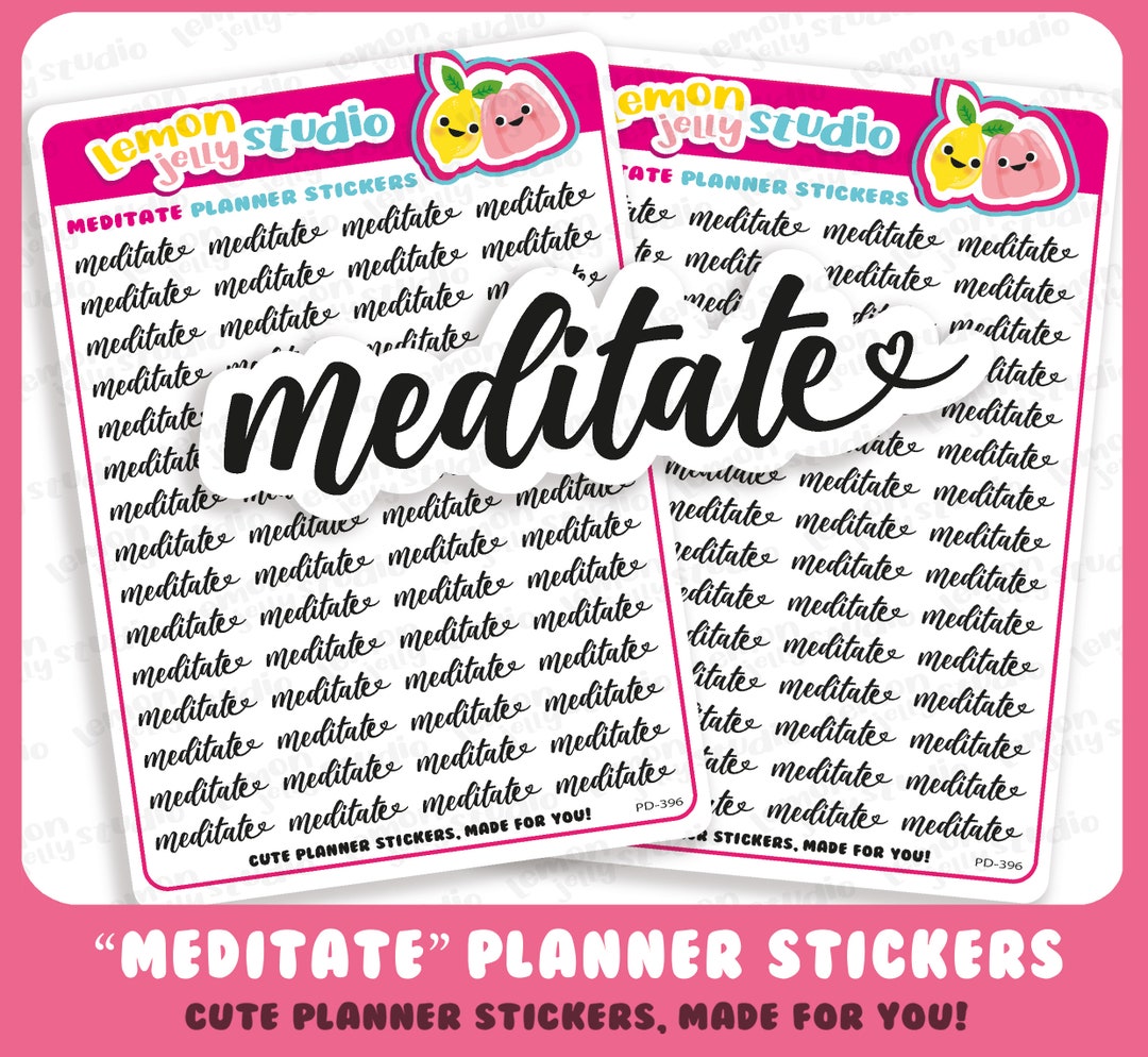 60 'meditate" Words/mindfulness Planner Stickers - Etsy