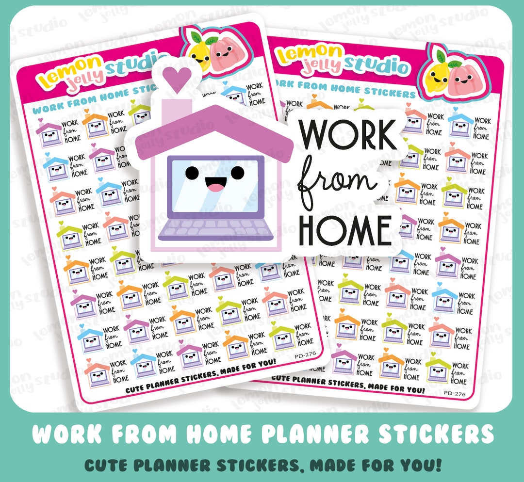40 Cute Work From Home Reminder Planner Stickers - Etsy