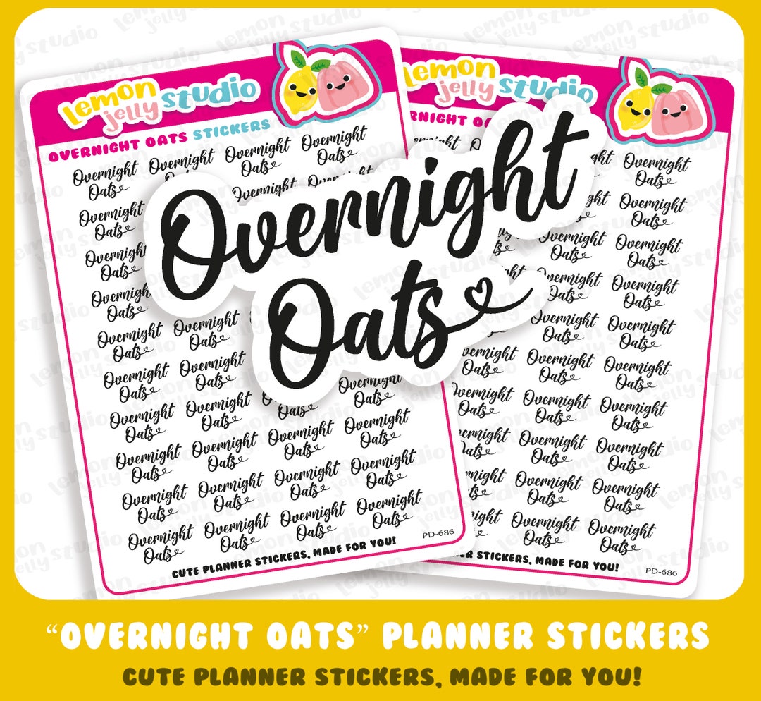 40 "overnight Oats" Words Diary/calendar/planner Stickers - Etsy