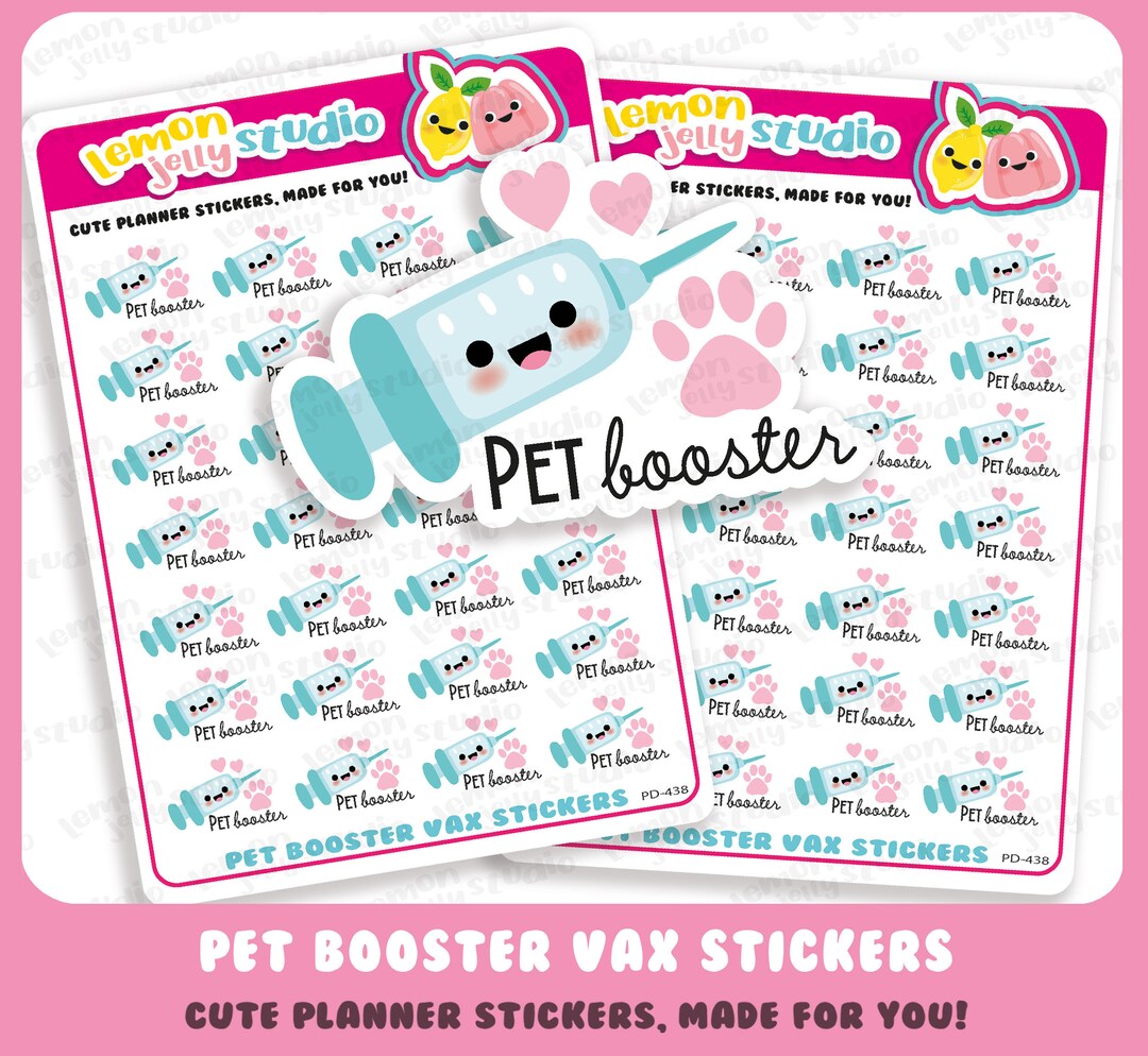 28 Cute Pet Vaccination Booster/medicine/dog/cat Planner Stickers - Etsy