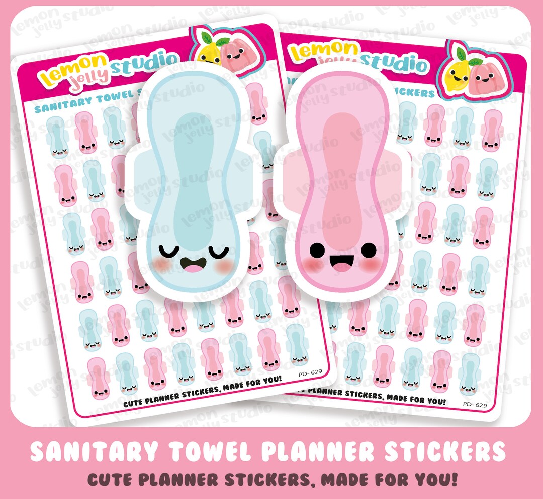 48 Cute Sanitary Towel Planner Stickers - Etsy