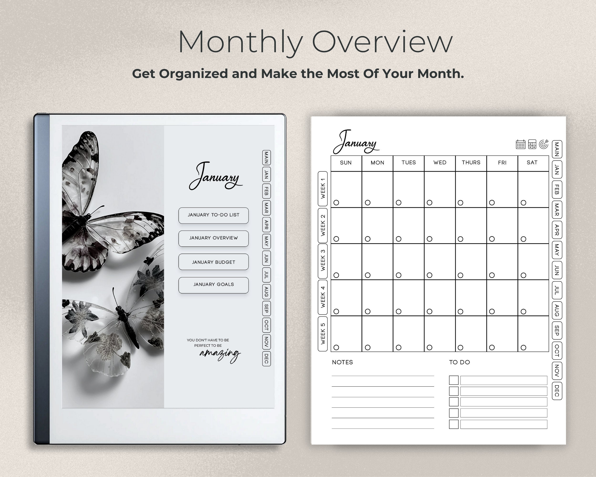 Remarkable Planner, Butterfly Digital Planner, PDF Planner Remarkable 2 ...