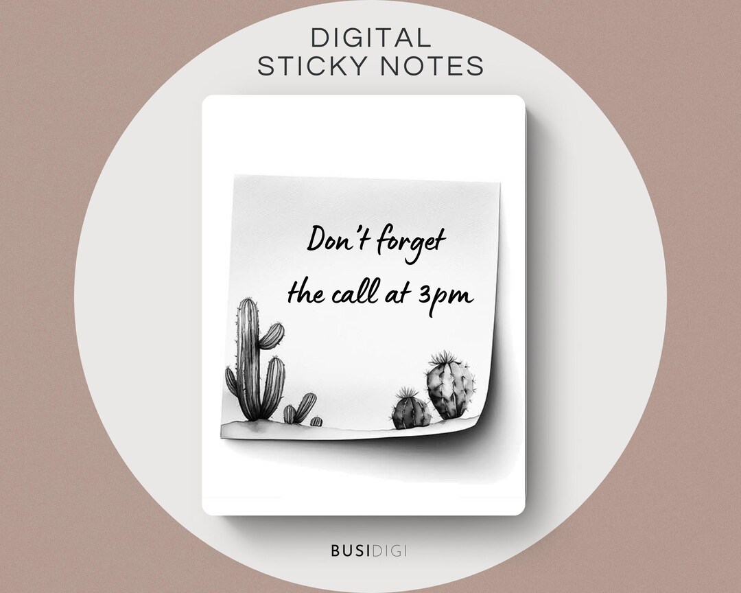 Cactus Digital Sticky Notes by Busidigi, Compatible With Remarkable 2 ...