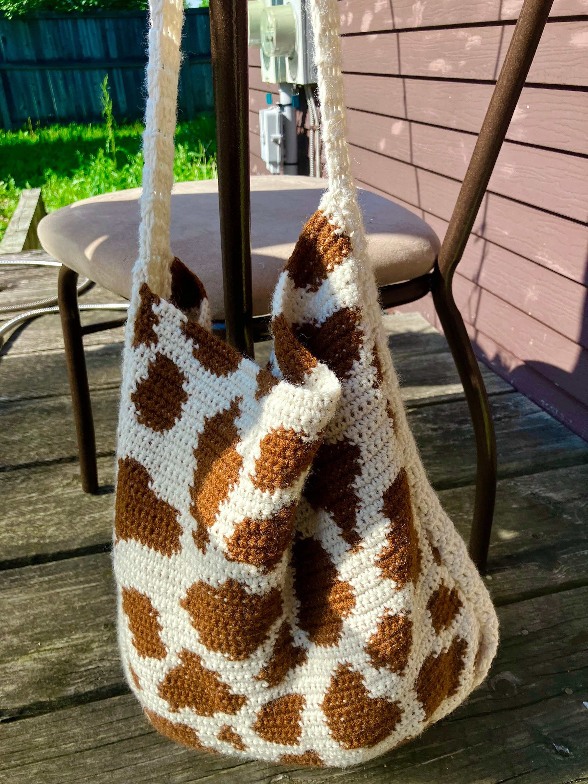 Cow Print Tote Bag Crochet Pattern - Etsy
