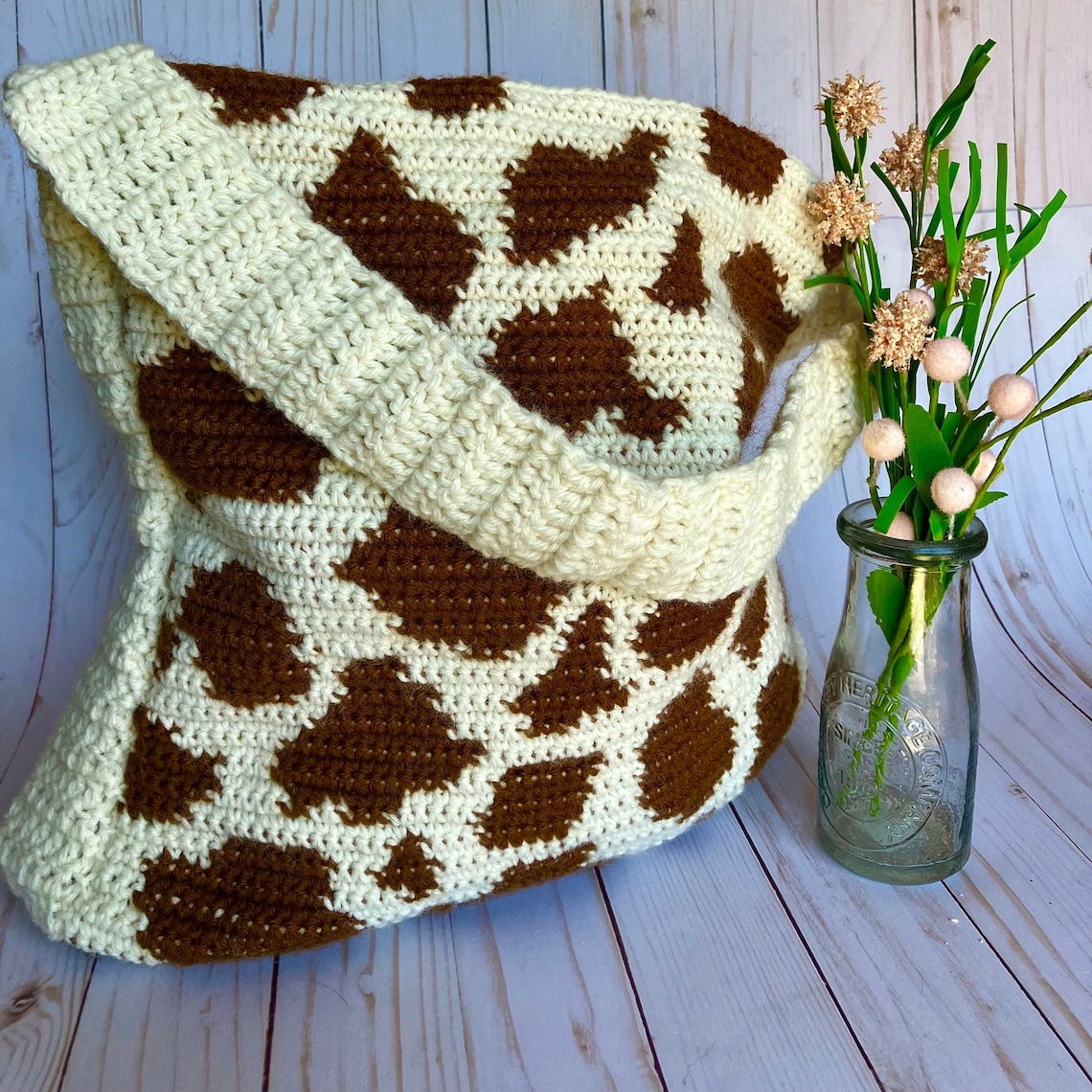 Cow Print Tote Bag Crochet Pattern - Etsy