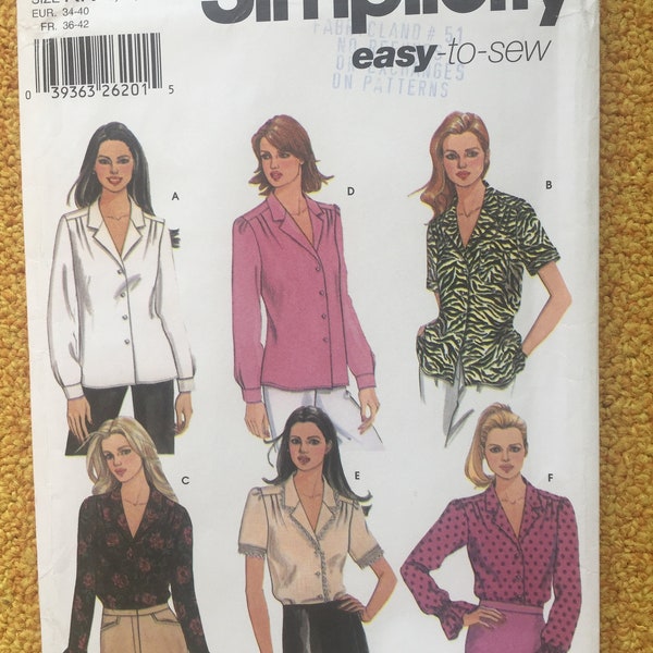 Simplicity Sewing Pattern Blouse - Etsy