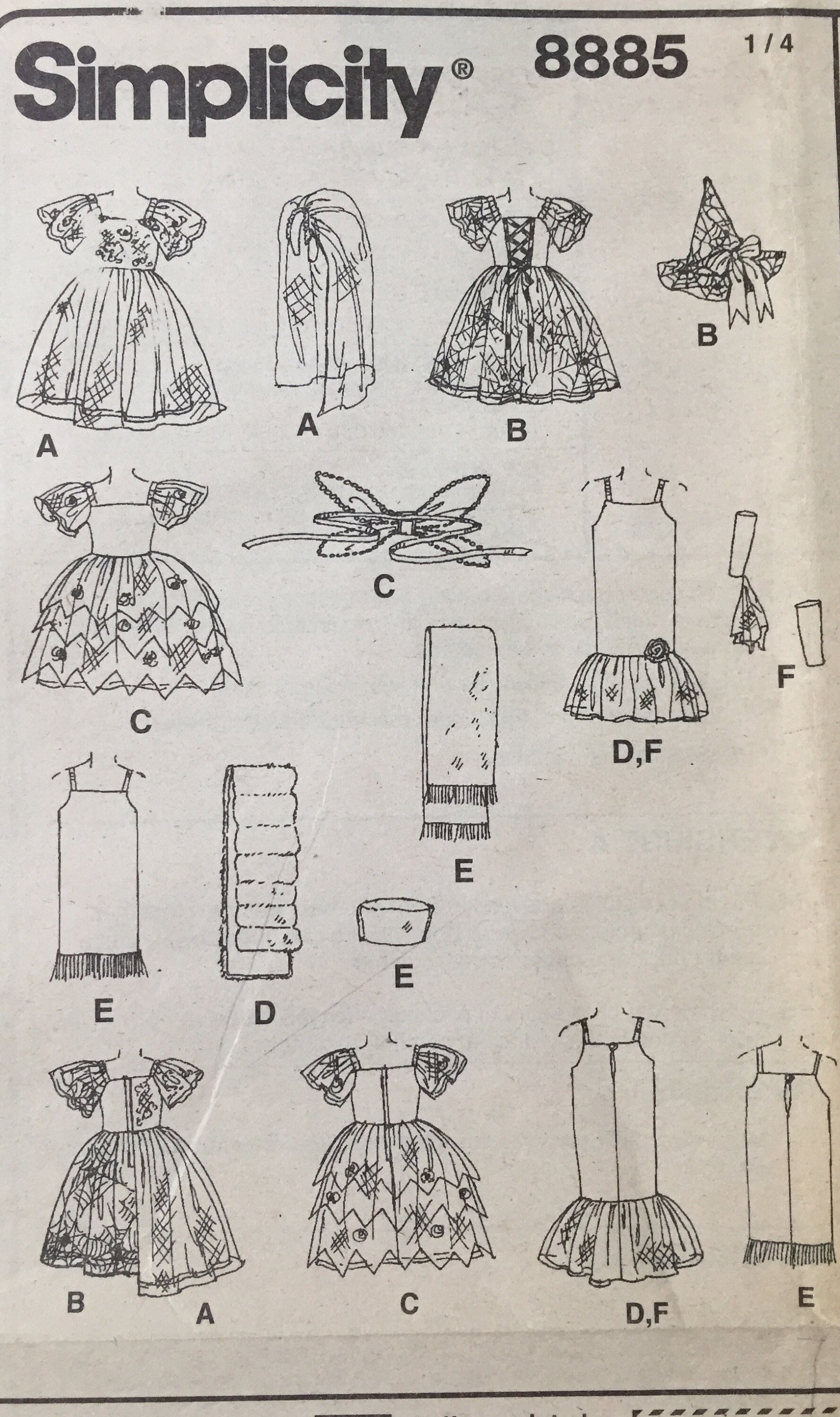 Childrens Costumes Sewing Pattern Simplicity Costume 8885 - Etsy