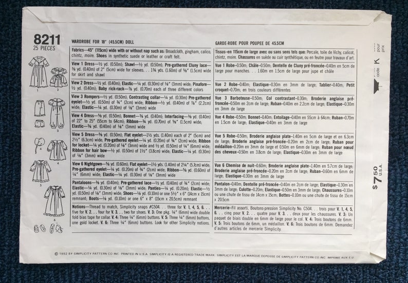 18 Doll Clothes Sewing Pattern Simplicity Crafts 8211, Dresses ...