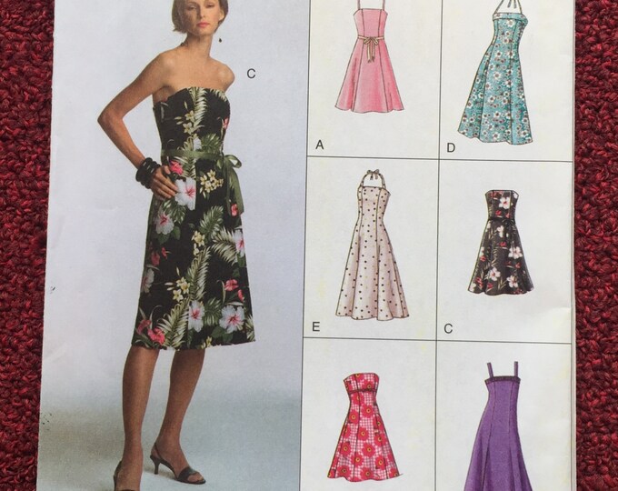Vogue Misses' Summer Dress Sewing Pattern, Easy Options, Strapless ...