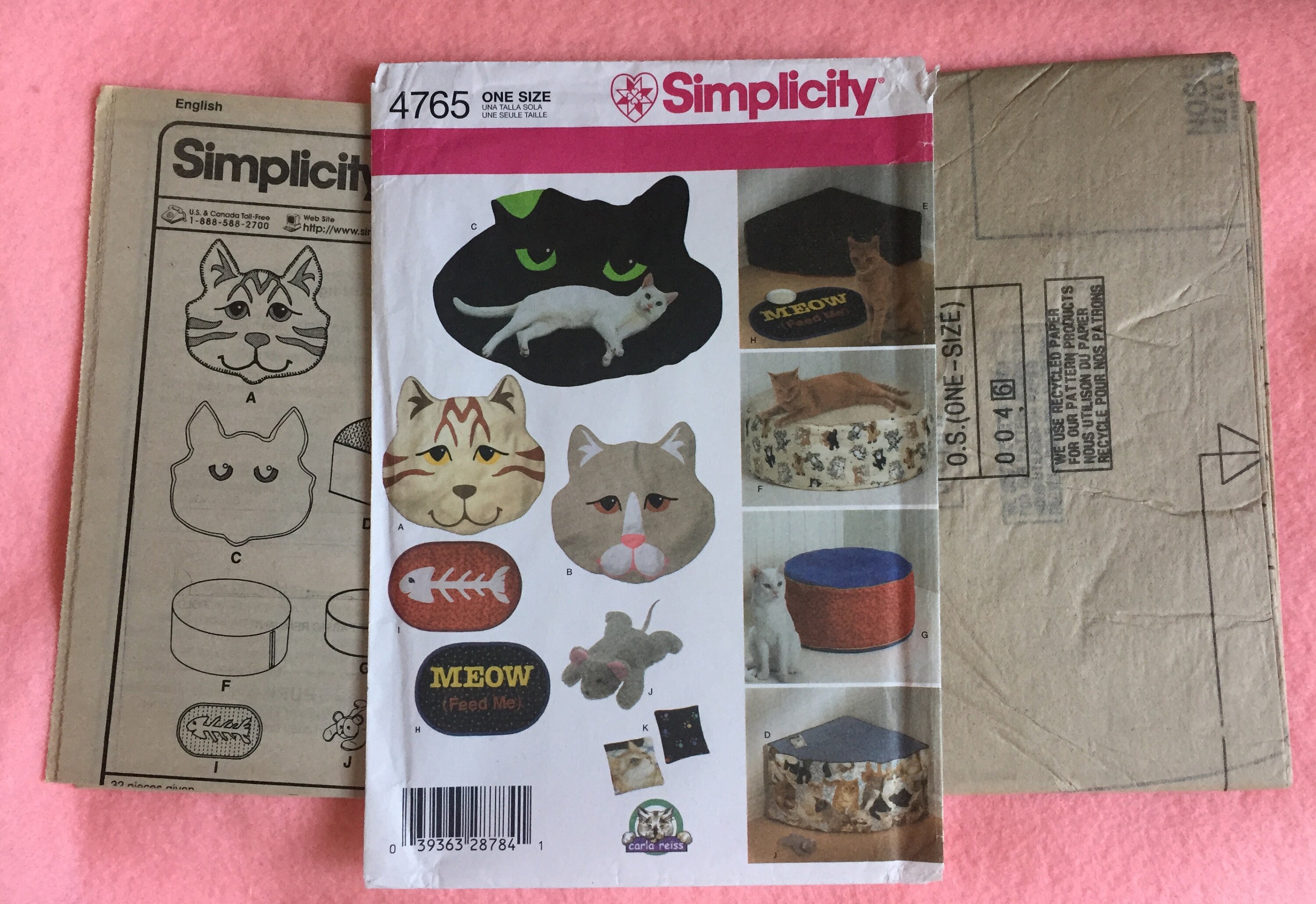 Pet Bed Sewing Pattern Simplicity 4765 Cat Beds Blankets - Etsy