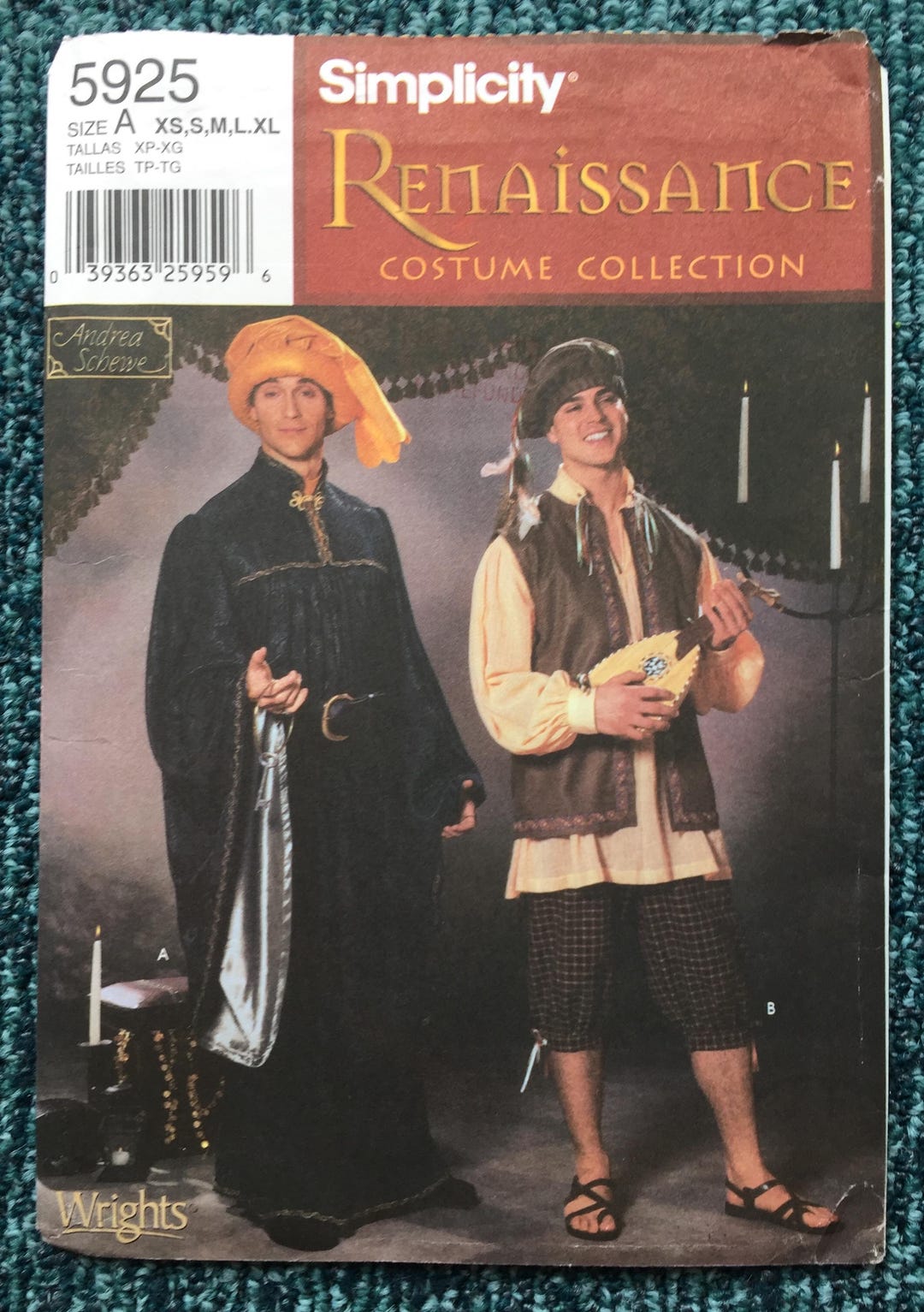 Minstrel Herald Sewing Pattern, Simplicity 5925, Robe, Shirt, Vest ...