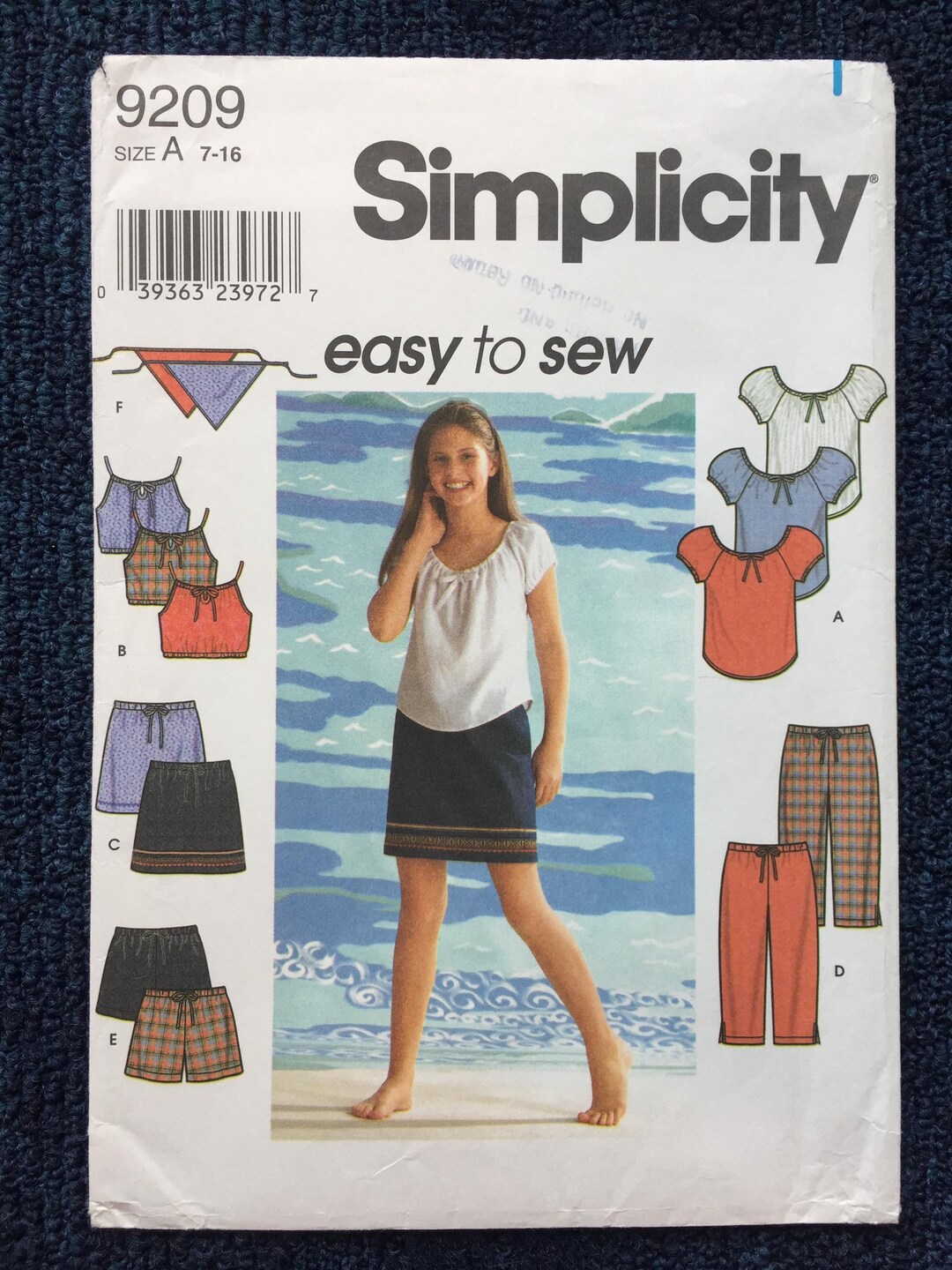 Girls Summer Clothes Sewing Pattern, Simplicity 9209 T-shirt, Crop Tops ...