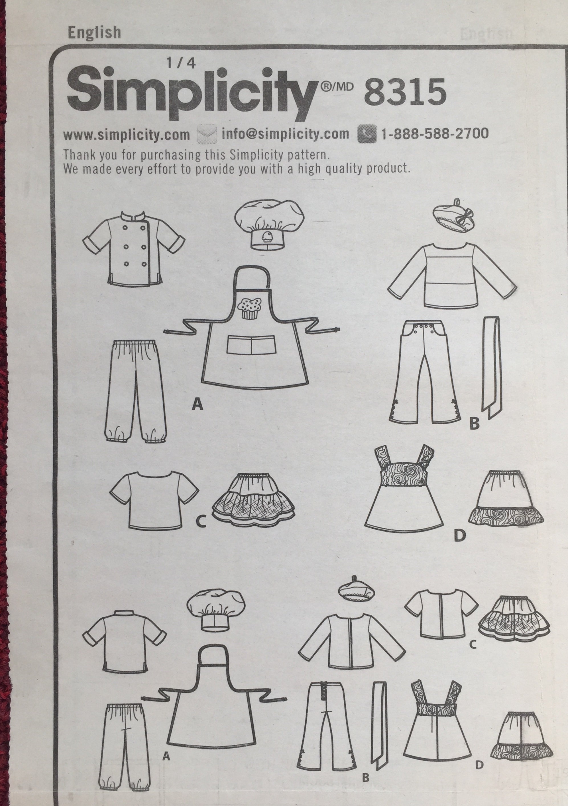 18 Doll Clothes Sewing Pattern, Simplicity 8315, Carla Reiss Designs ...