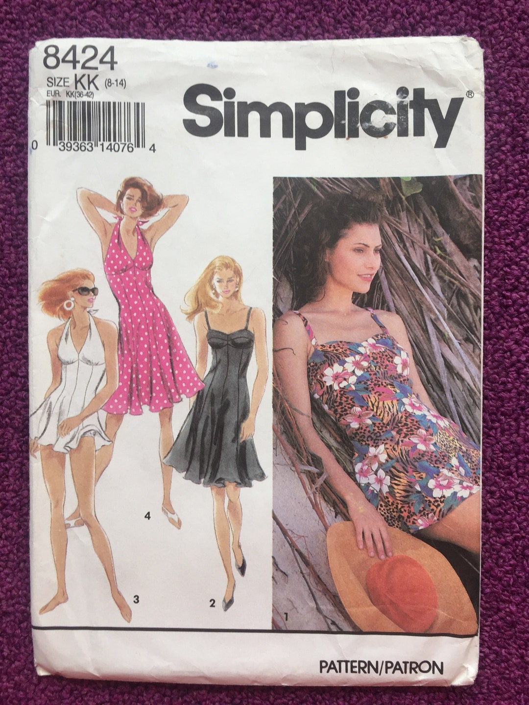Loose Summer Dress Sewing Pattern, Simplicity 8424, Halter Dress ...