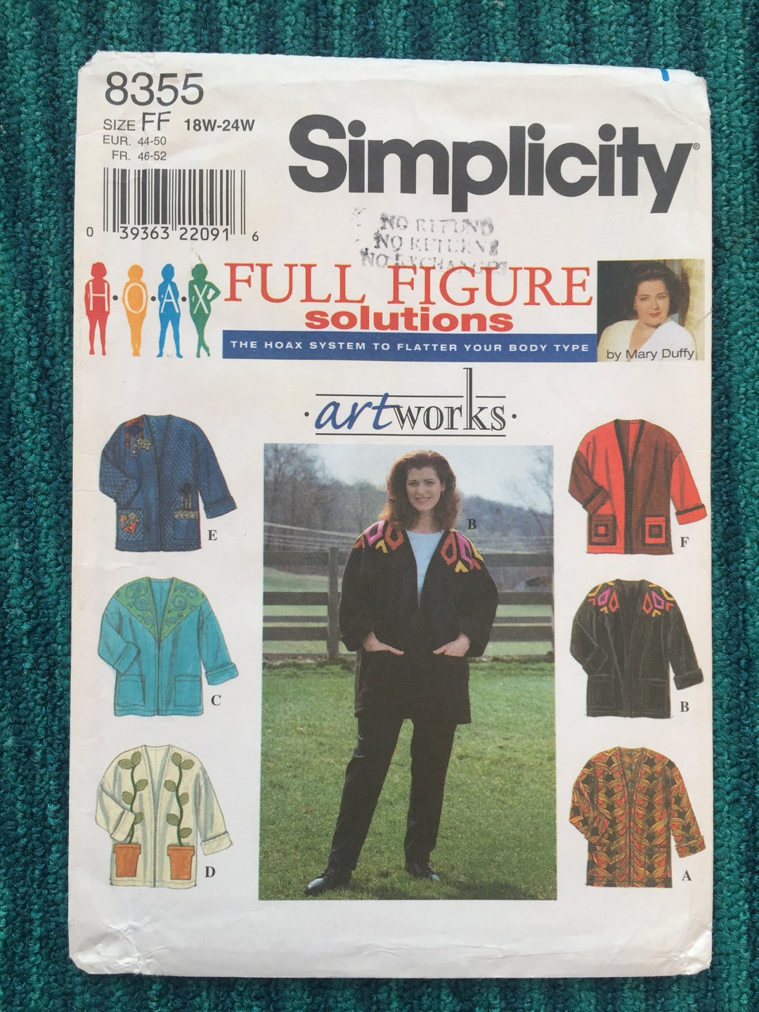 Women's Jacket Sewing Pattern Simplicity 8355, Ladies Full Figure Coat ...
