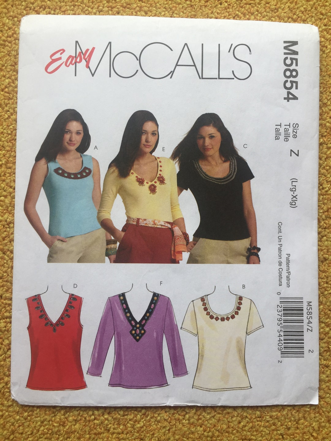 Ladies Plus Size Blouse Sewing Pattern Mccalls 5854, Womens Shirt, 6 ...