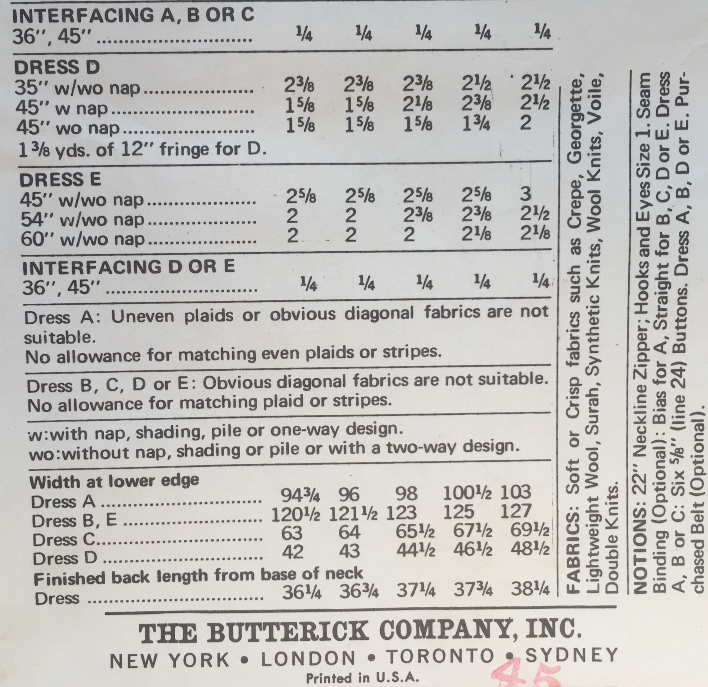 Vintage 1960's Dress Sewing Pattern, Butterick 5672, One-piece Dress ...